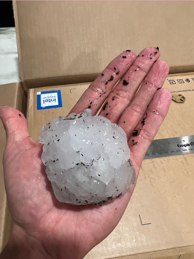 PHOTO Of Baseball Sized Hail That Was Falling On TCU Campus In Fort Worth