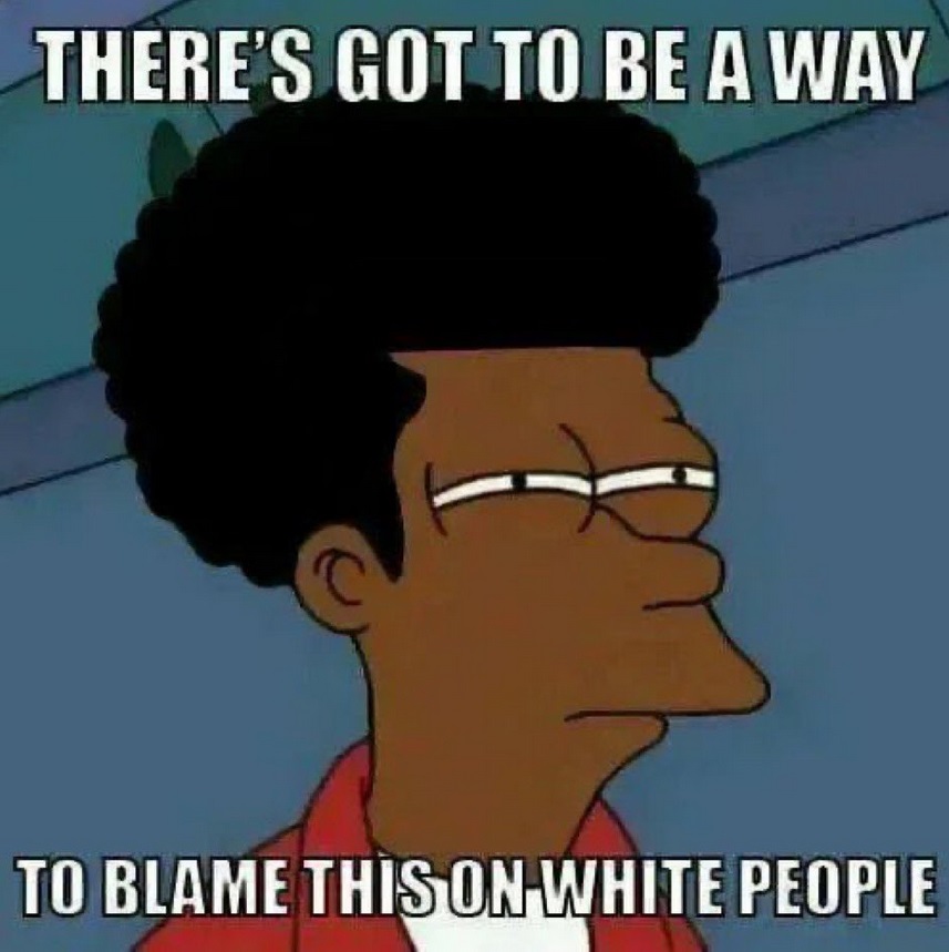 PHOTO There's Got To Be A Way To Blame This On White People Meme