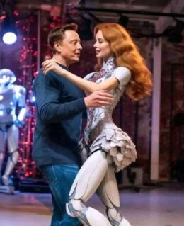 PHOTO Elon Musk Dancing With A Female Robot