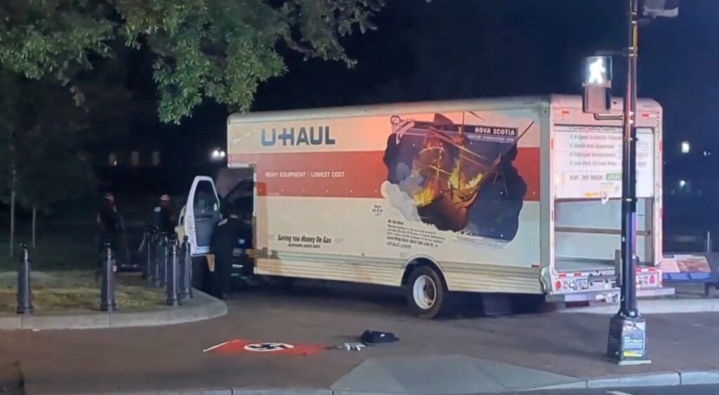 PHOTO Nazi Flag That Was Inside U-Haul That Crashed Into White House