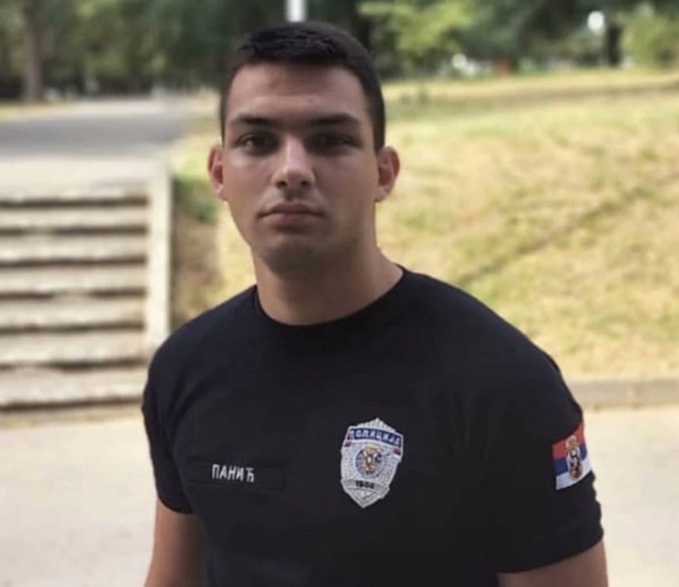 PHOTO Uros Blazic Wearing A Shirt With A Law Enforcement Badge On It