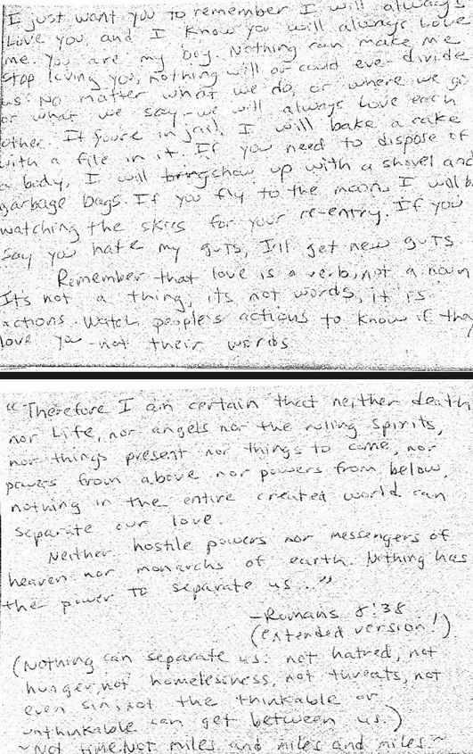 PHOTO Zoomed In Version Of Roberta Laundrie's Letter To Brian Laundrie