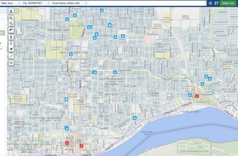 PHOTO Map Showing All 27 Properties Andrew Wold Owns Around The City Of ...