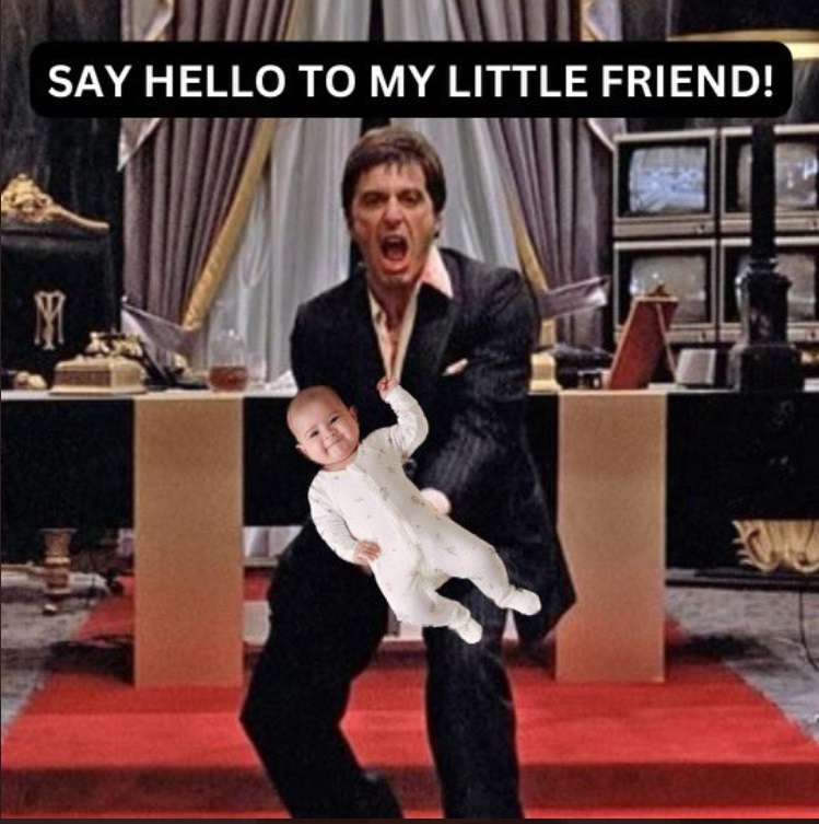 PHOTO Say Hello To My Little Friend Noor Alfallah Al Pacino Newborn ...