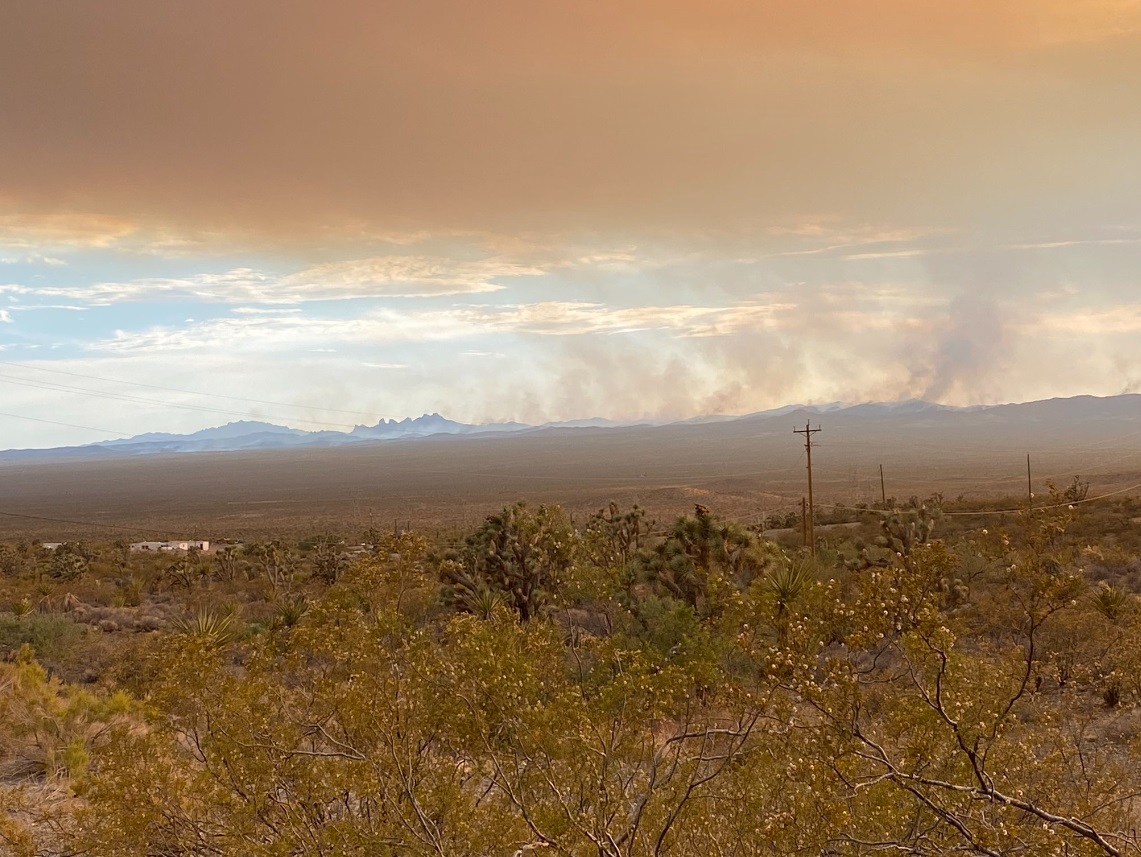 PHOTO Of York Fire From Outside Searchlight Nevada City Limits