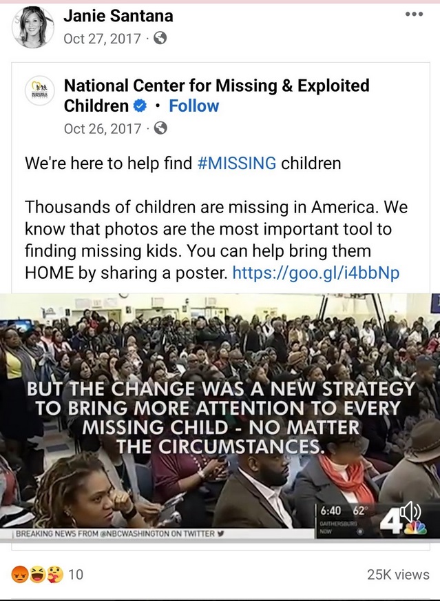PHOTO Rudy Farias' Mother Posting About Missing And Exploited Children ...