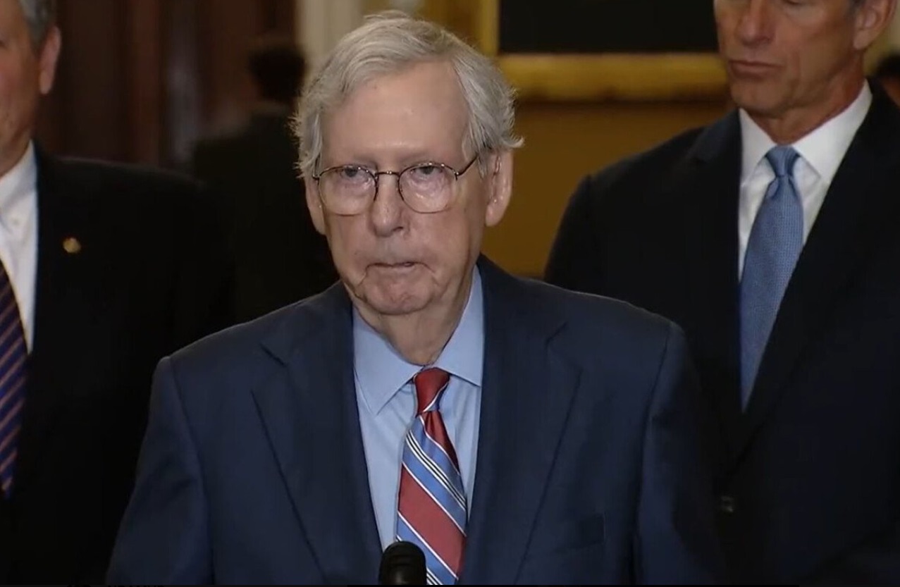 PHOTO Still Shot Of Mitch McConnell Staring Straight Ahead And Not ...