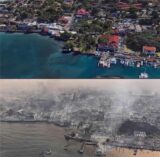 PHOTO Postcard View Of Lahaina Before And After It Was Wiped Off The ...