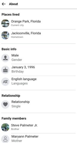 PHOTO Ryan Palmeter's Facebook Lists Home As Jacksonville Current City ...