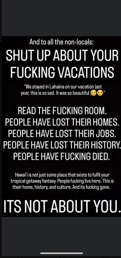 PHOTO Shut Up About your F*cking Vacations People Have Lost Their Homes ...