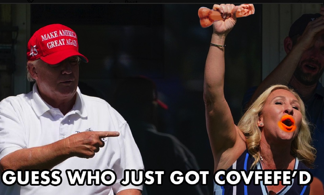 PHOTO Donald Trump Pointing At Marjorie Taylor Greene For Getting COVID ...