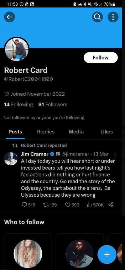 PHOTO Close Up Of All Robert Card's Social Media Likes While Quickly ...