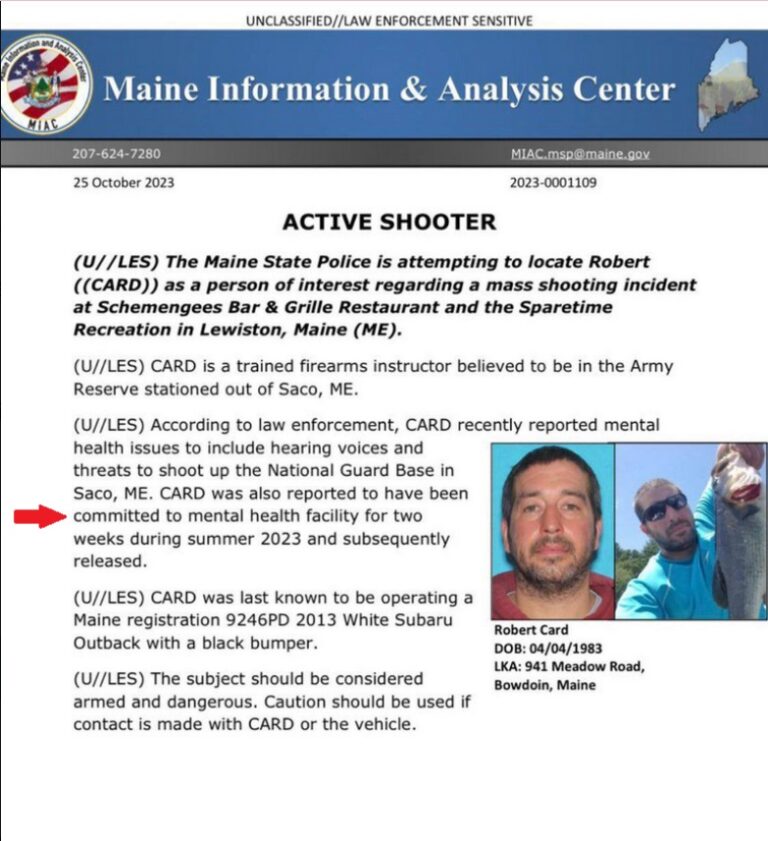 PHOTO Maine Shooting Suspect Was Known To Law Enforcement And Was In A ...