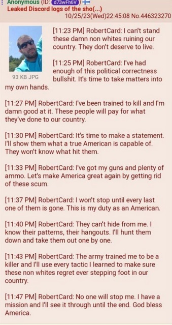 PHOTO Robert Card Is Both Racist And A MAGA Trump Supporter