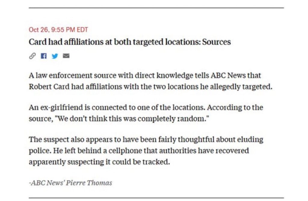 PHOTO Robert Card's Ex-Girlfriend Had Ties To One Of Shooting Locations ...