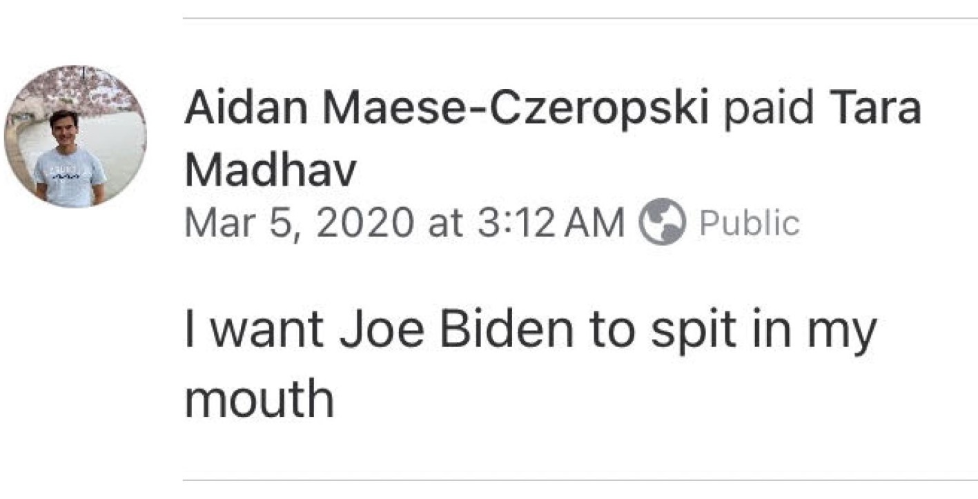 PHOTO Aidan Maese-Czeropski Repeatedly Saying He Wants To Taste Joe ...