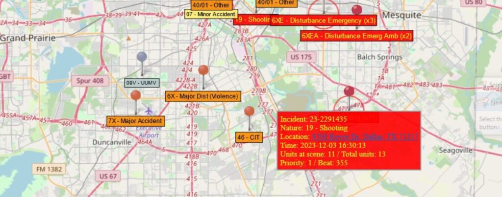 PHOTO Map Of Dallas Showing Where Mass Shooting Was On Sunday Night