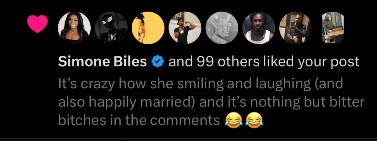 PHOTO Simone Biles Liked Tweet About She's Smiling Laughing And Happily ...