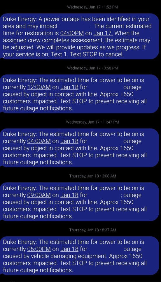 PHOTO Look At All The Notifications From Duke Energy During Durham ...