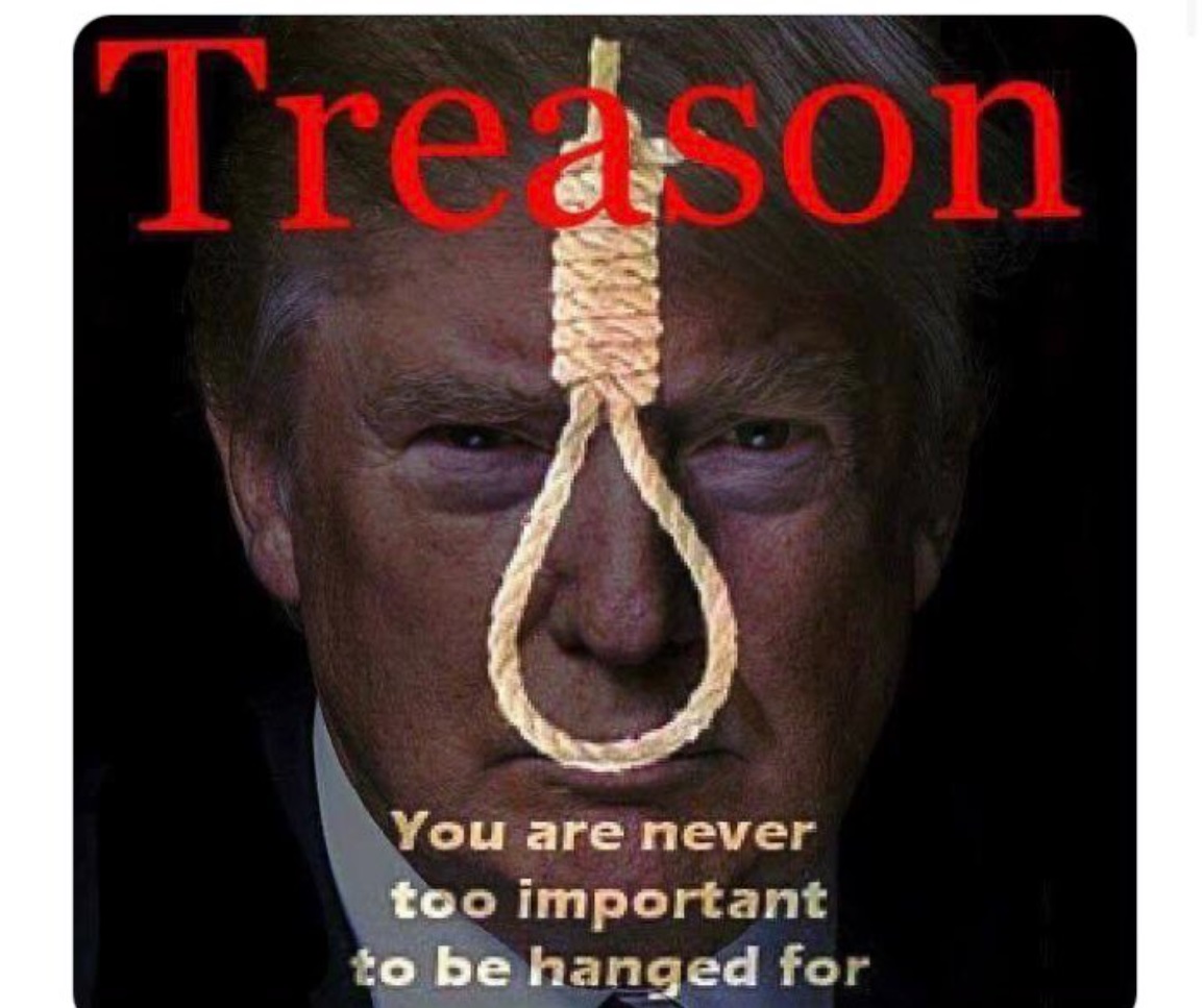 PHOTO Treason You Are Never Too Important To Be Hanged For Donald Trump ...