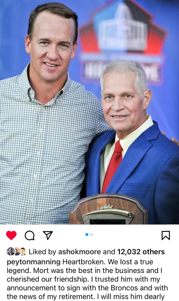 PHOTO Peyton Manning Tribute To Chris Mortensen