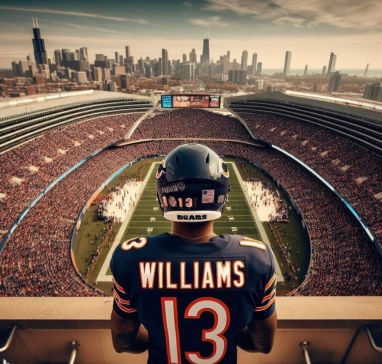 PHOTO Caleb Williams Overlooking Solider Field In Chicago iPhone Wallpaper
