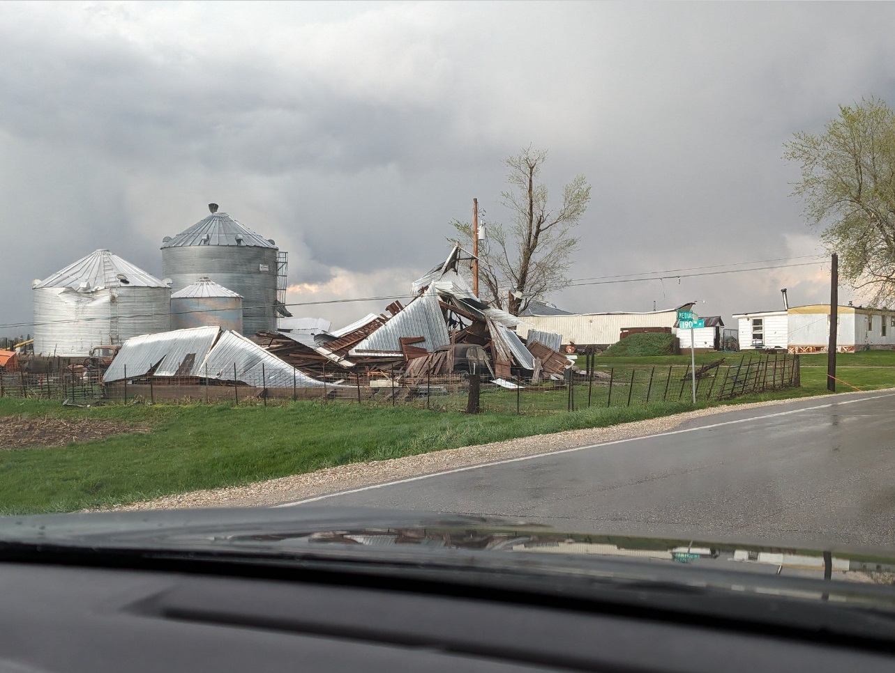 PHOTO Damage And Power Lines Laying Everywhere On Mediapolis Road In Iowa