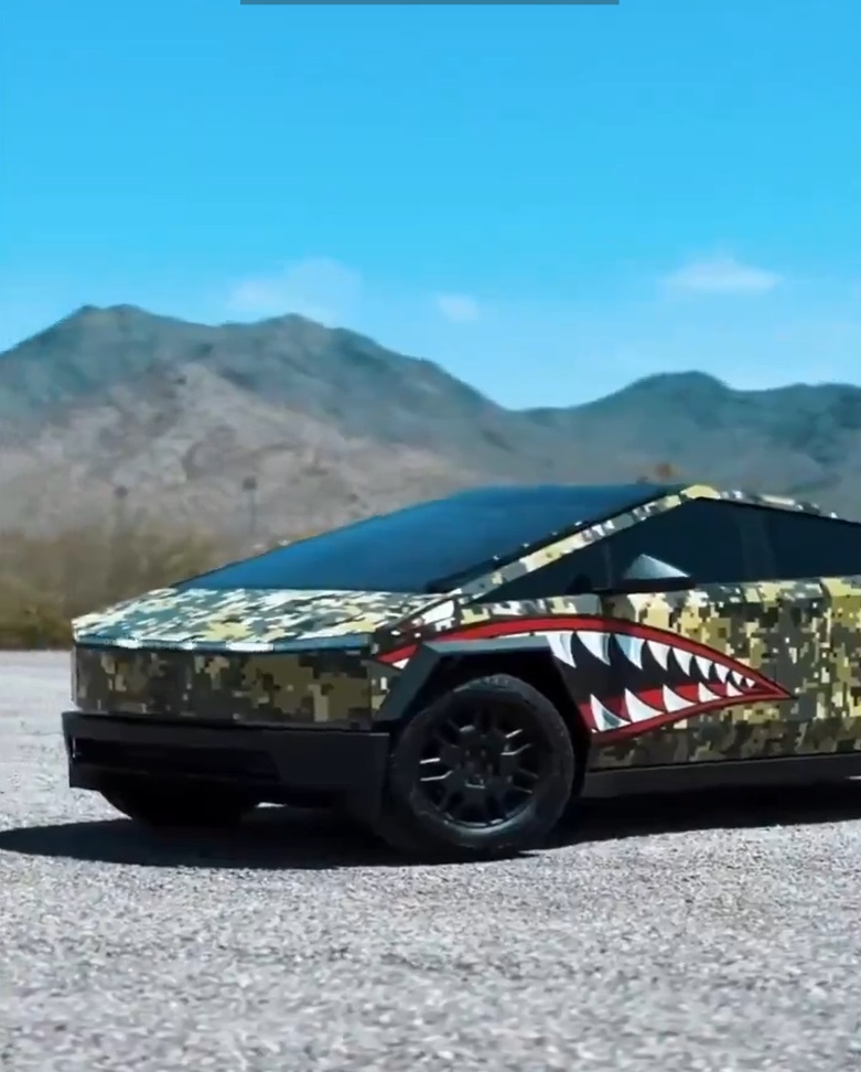 PHOTO Tesla Cybertruck With Tiger Themed Body