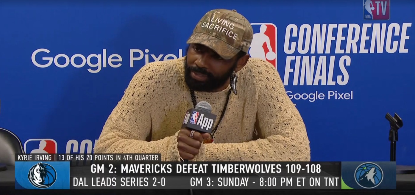 PHOTO Kyrie Irving Wearing A Living Sacrifice Hat Post-Game