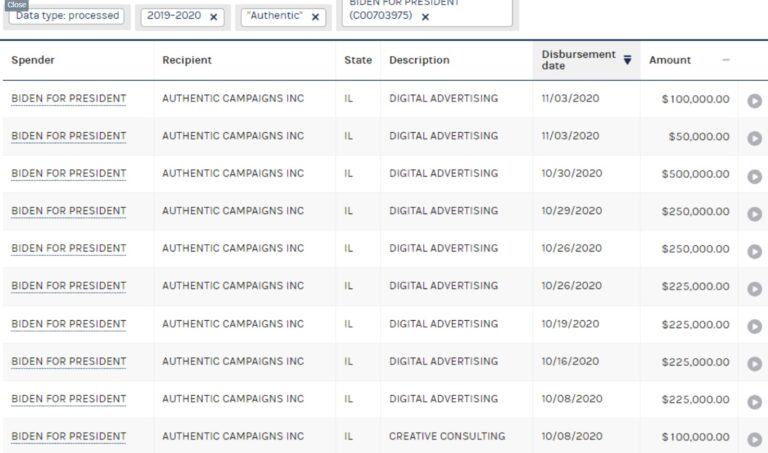 PHOTO Of Loren Merchan's Firm Getting Over 2 Million From Biden For ...