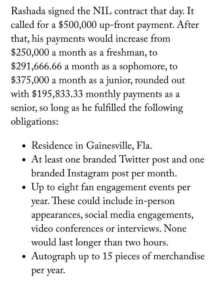 PHOTO Of The Terms Jaden Rashada Would Need To Meet To Get $13 Million+ ...