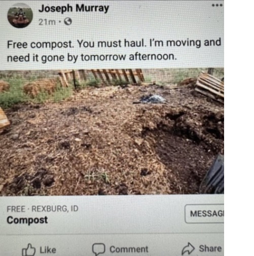 PHOTO Proof Emma Daybell's Husband Deleted Post About Free Compost ...