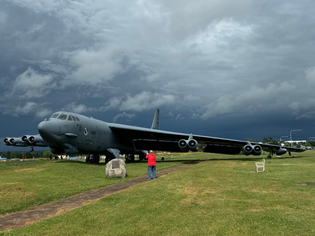 PHOTO B52 Plane On Display Shifted Off Its Base And Spun Around As ...