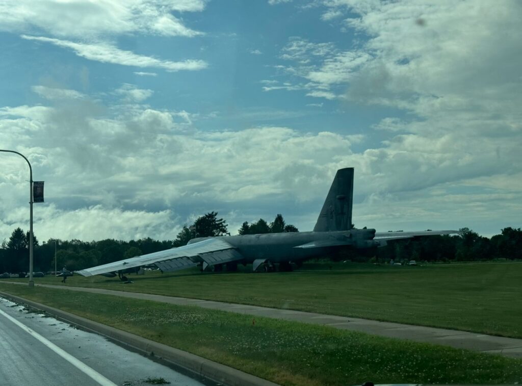 PHOTO B52 Plane On Display Shifted Off Its Base And Spun Around As ...