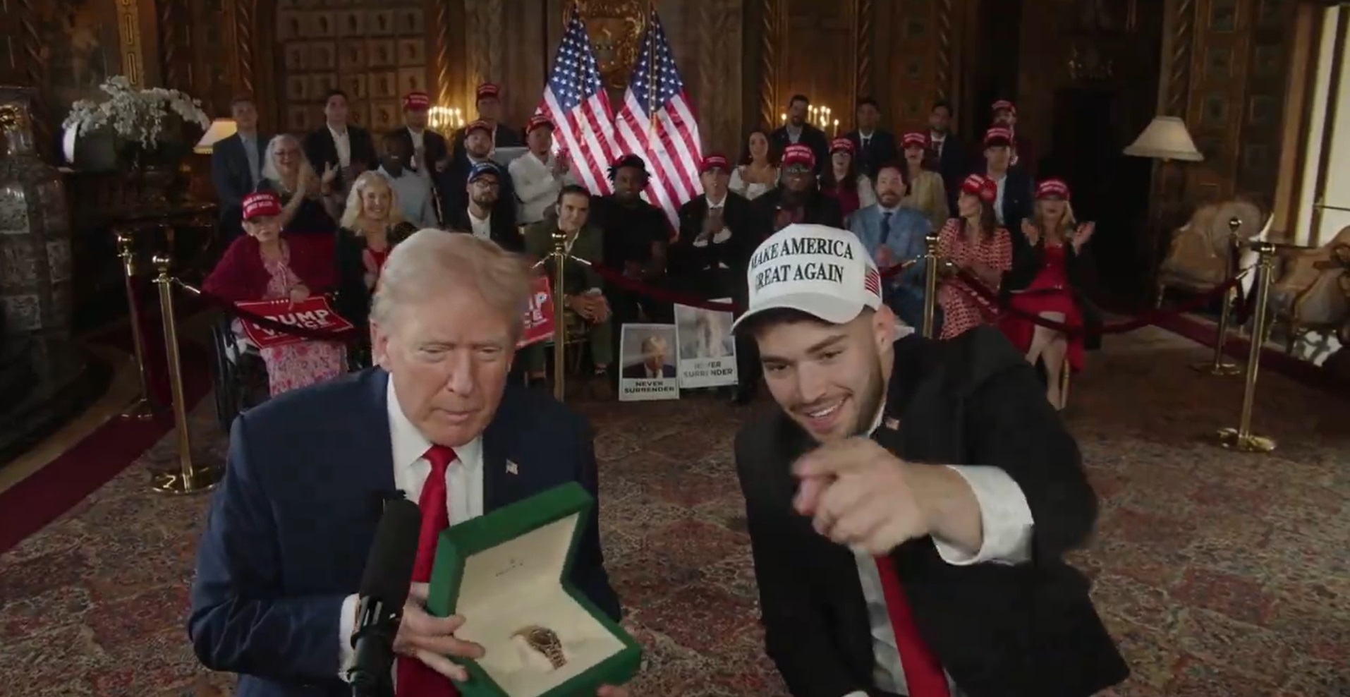 PHOTO Donald Trump Showing Off Rolex Adin Ross Gave Him