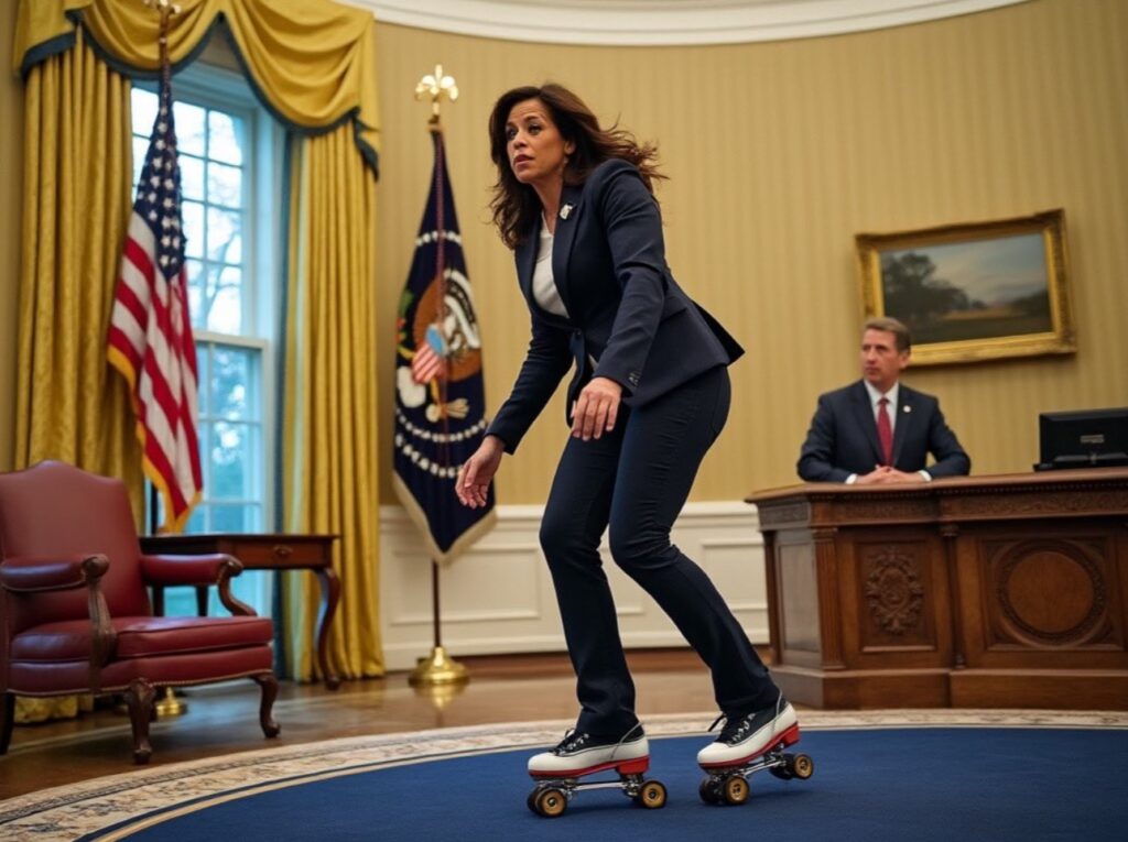 PHOTO Kamala Harris Randomly Roller Blading In The White House