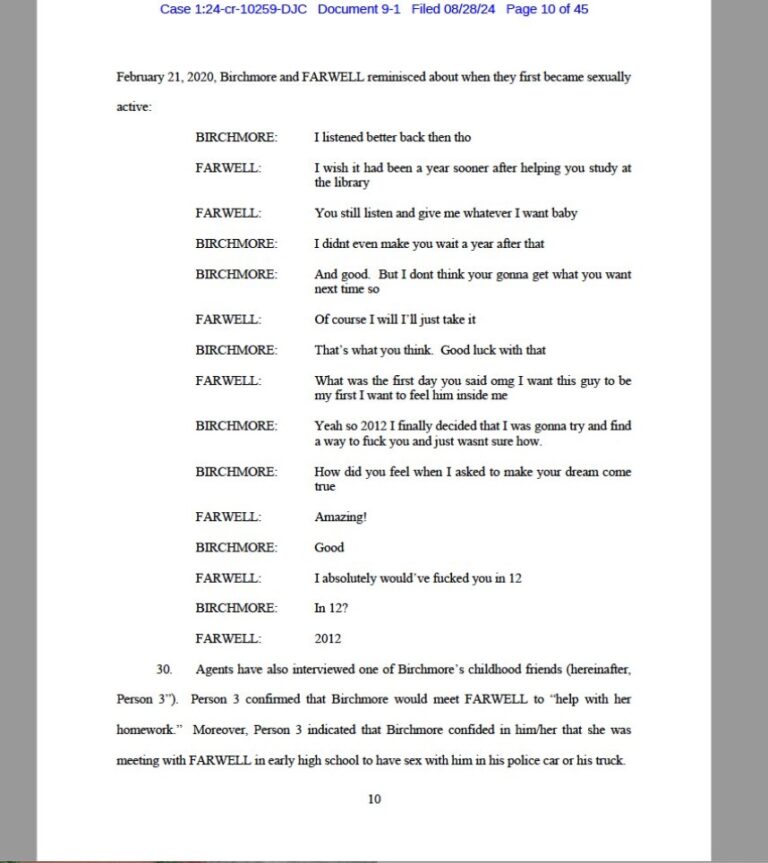 PHOTO Pages Of Disturbing Text Messages Between Sandra Birchmore And ...