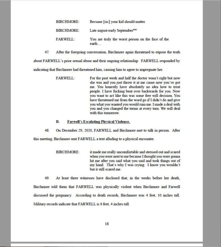 PHOTO Pages Of Disturbing Text Messages Between Sandra Birchmore And ...