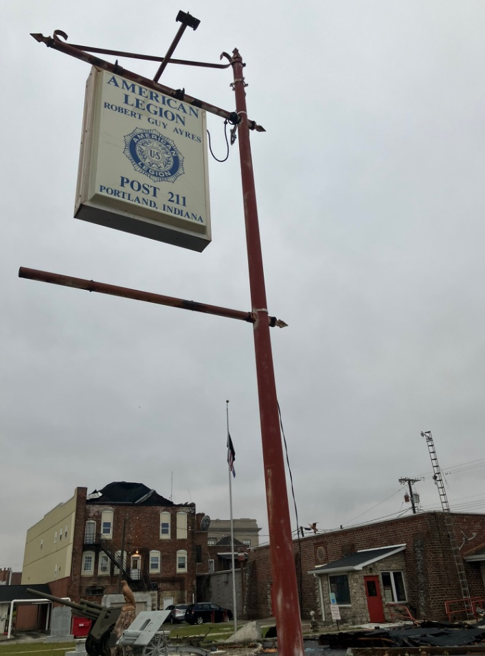 PHOTO American Legion Post 211 In Portland Indiana Leveled By Tornado