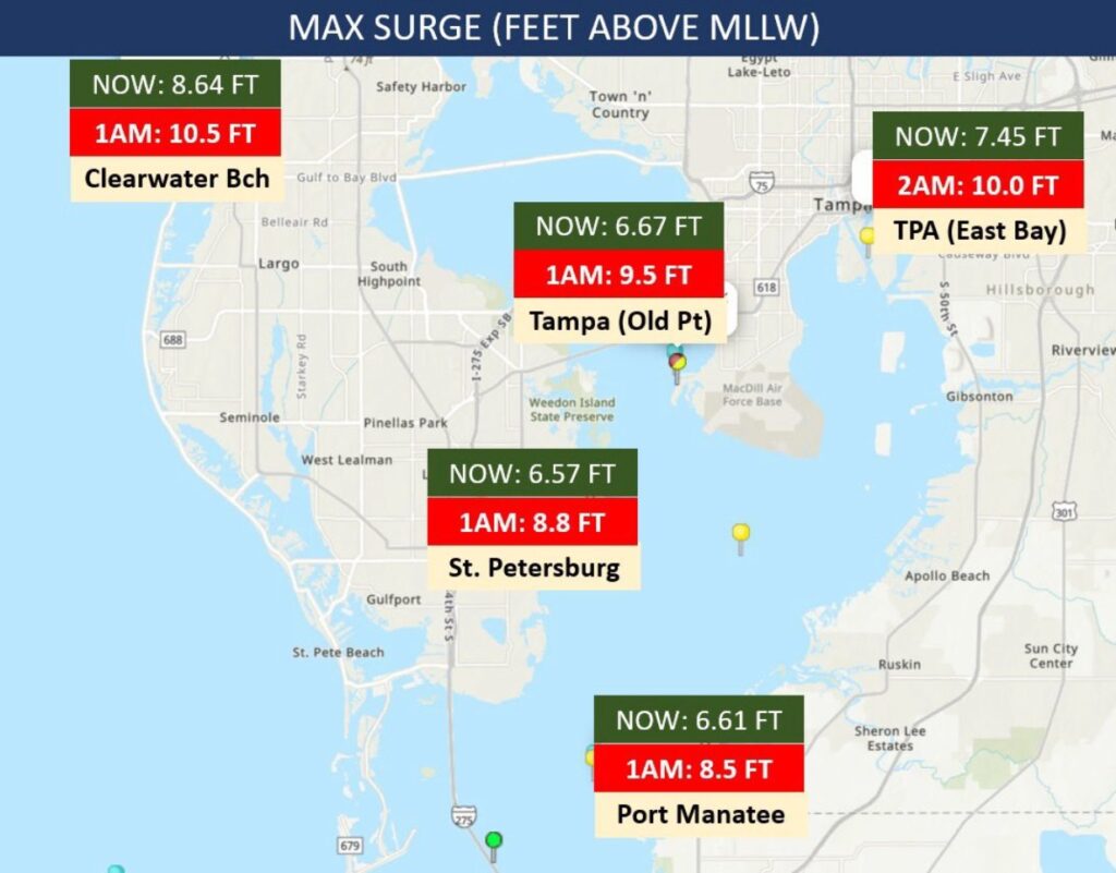 PHOTO Map Showing Where Severe Flooding Is All Over Tampa Florida From ...