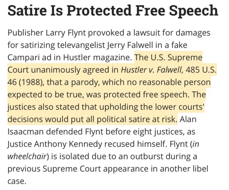 PHOTO Proof Note To Gavin Newsom Satire Is Protected Free Speech So His Law Is Illegal