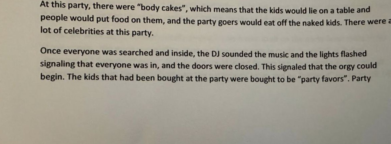 PHOTO Affidavit of Truth Document Lists P Diddy's Freak Off Partner