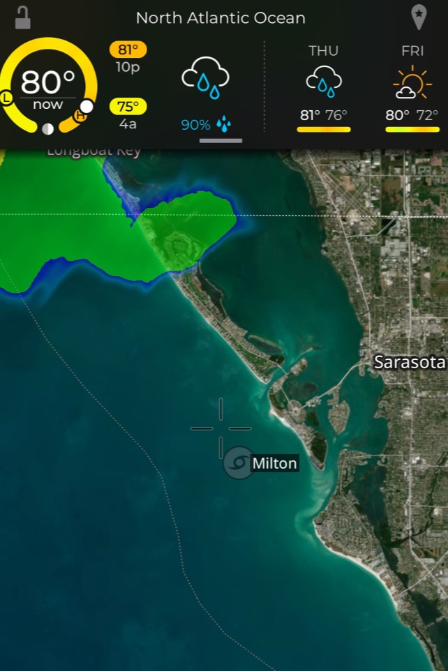 PHOTO Map Showing How Far Ashore Hurricane Milton Came In Sarasota ...