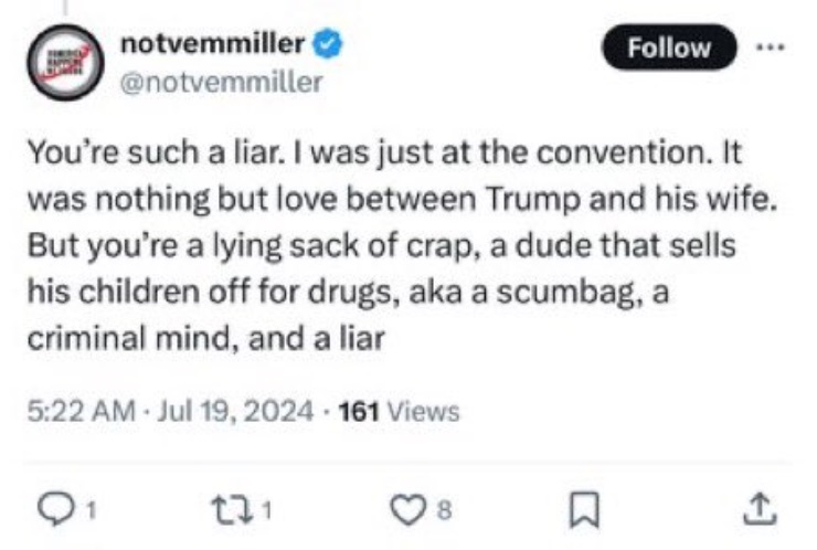 PHOTO Vem Miller Was Extremely Pro Trump On Social Media