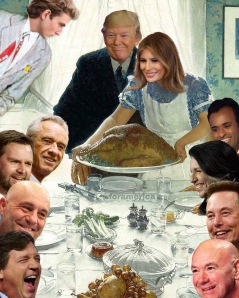 PHOTO Melania Trump Serving Thanksgiving Dinner With All Of Donald ...