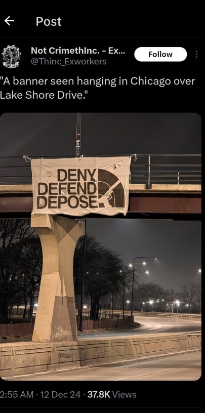 PHOTO Deny Defend Depose Banner Hanging Over Lake Shore Drive In ...