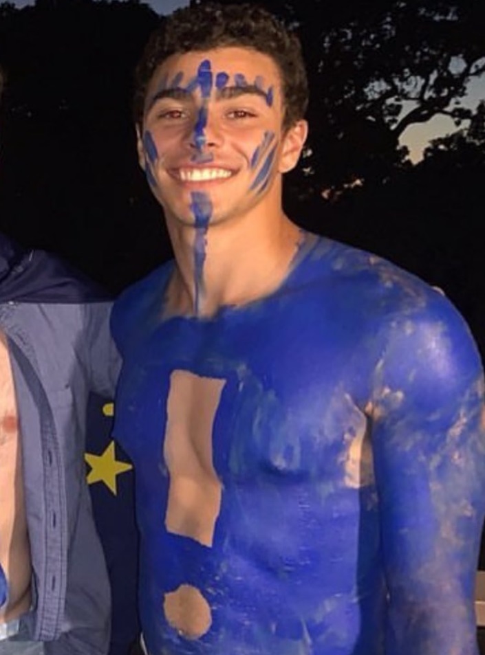 PHOTO Luigi Mangione Covered In Blue Face Paint