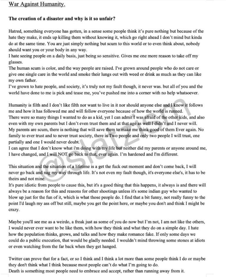 PHOTO Natalie Rupnow's Full 2 Page Manifesto