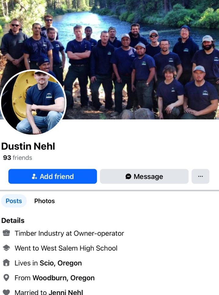 PHOTO Of Facebook Profiles Of Fake Firefighters From Oregon Dustin Nehl ...