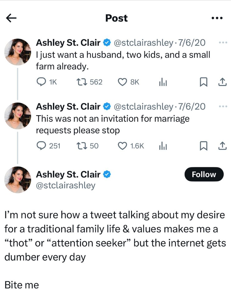 PHOTO Ashley St Clair Saying In 2020 She Just Wanted A Husband Two Kids ...